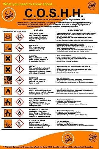 Coshh Regulations Poster Sign For Outdoor & Indoor Metal Sign 8X12 ...