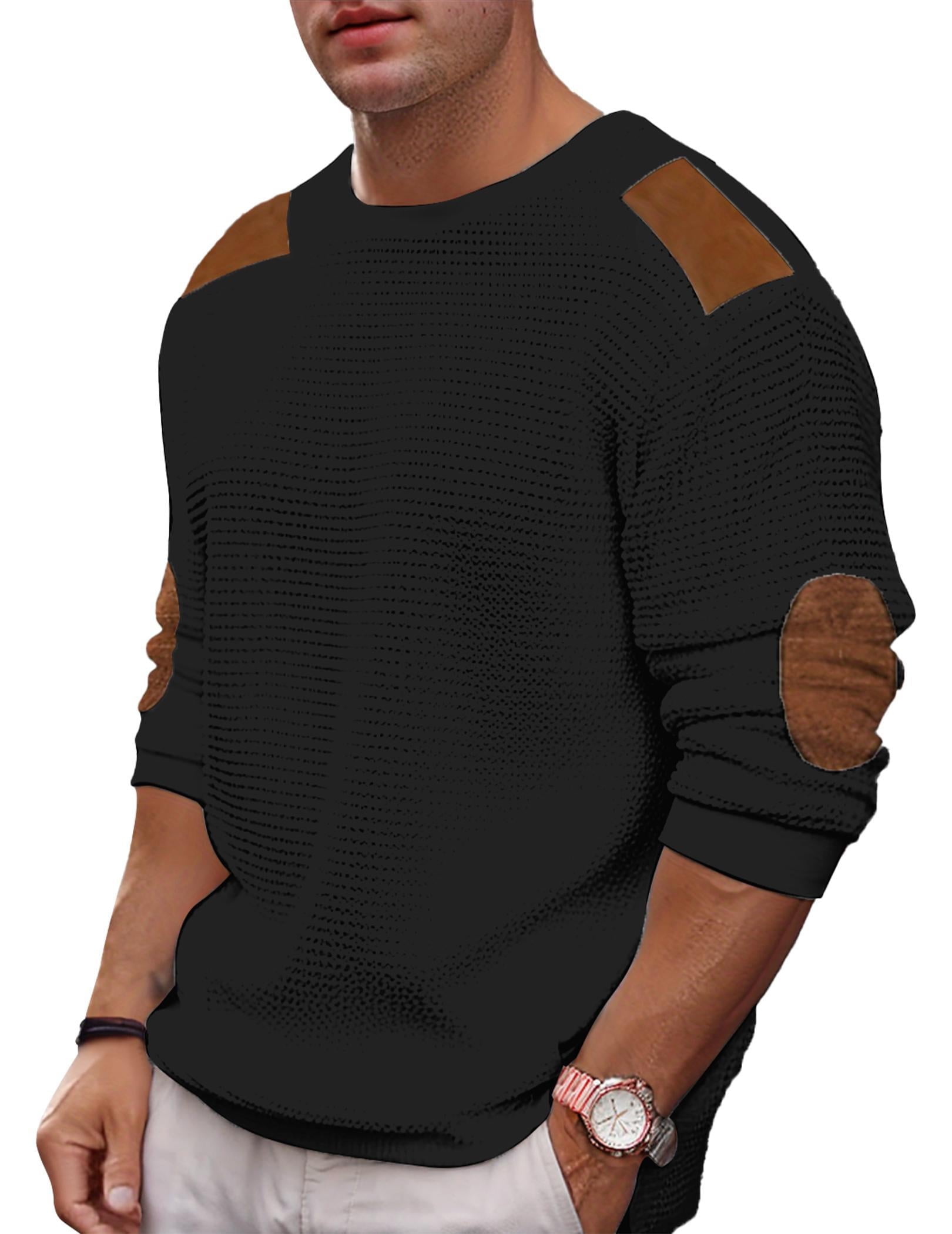 COOFANDY Mens Crewneck Pullover Sweater Waffle Textured Long Sleeve ...