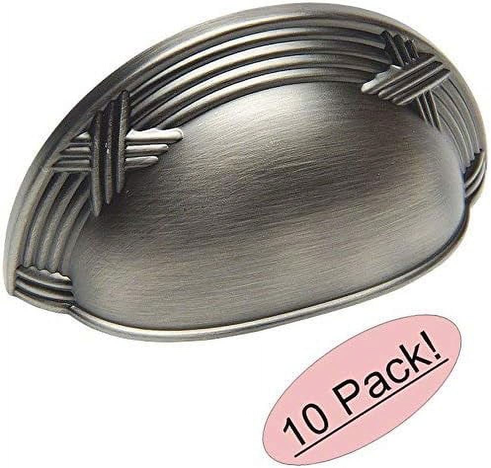 Cosmas 10 Pack 9461AS Antique Silver Cabinet Hardware Bin Cup Drawer ...