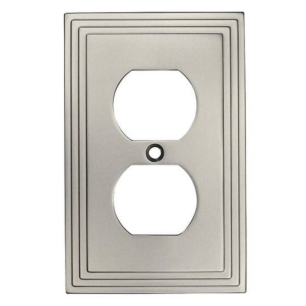 Cosmas 25026-SN Satin Nickel Single Duplex Electrical Outlet Wall Plate ...