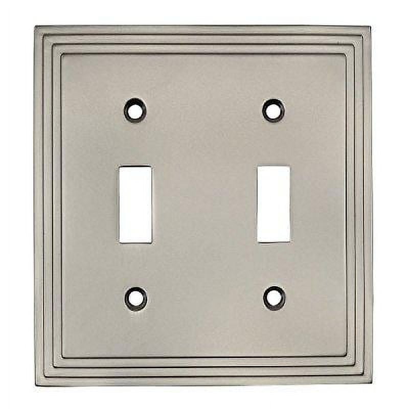 Cosmas 25033-SN Satin Nickel Double Toggle Switch Plate Switchplate ...