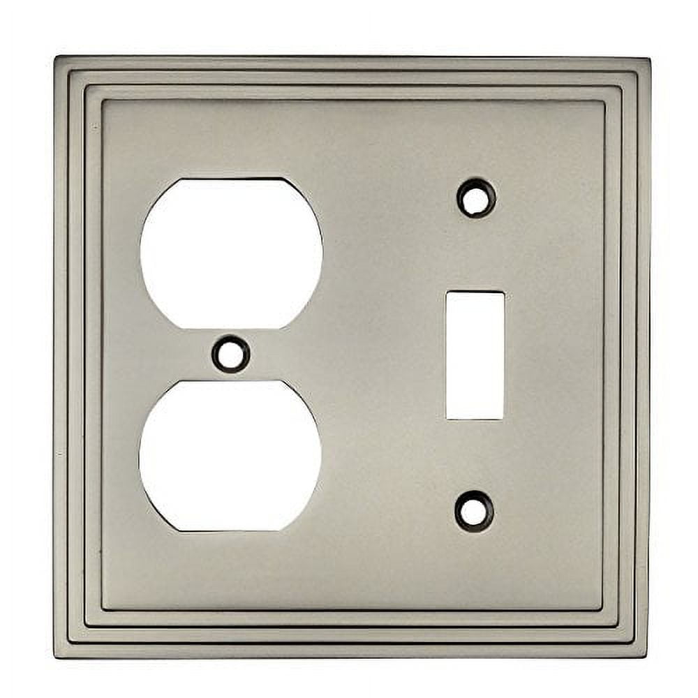 Cosmas Satin Nickel Wall Plate, Single Toggle Duplex Combo, Electrical ...