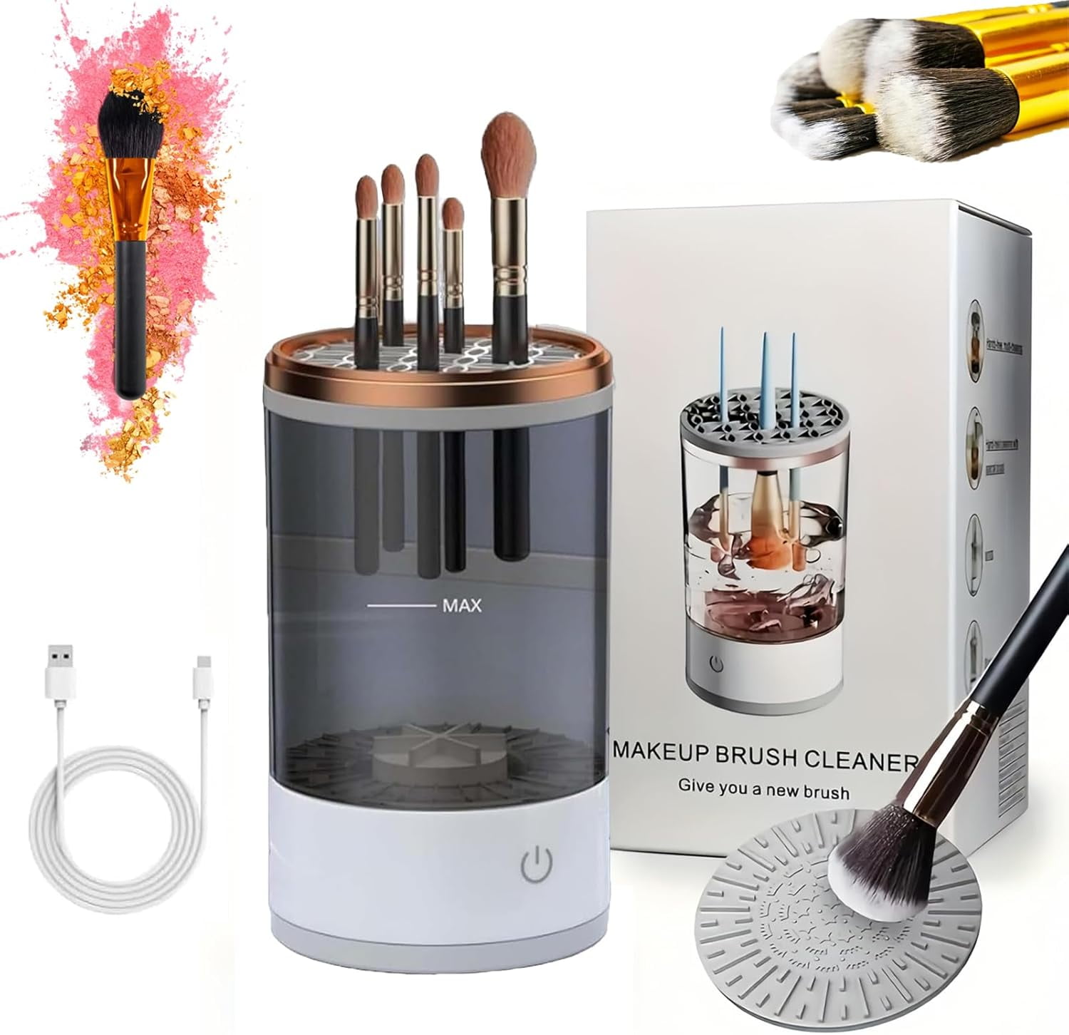 CosmeCure - Speedy Brush Cleaning Tool, Automatic Electric Makeup Brush ...