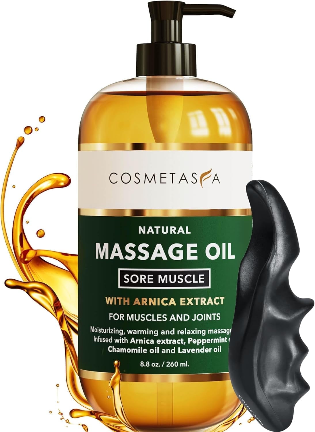 Cosmetasa Sore Muscle Massage Oil with Arnica Extract, Natural Muscle ...