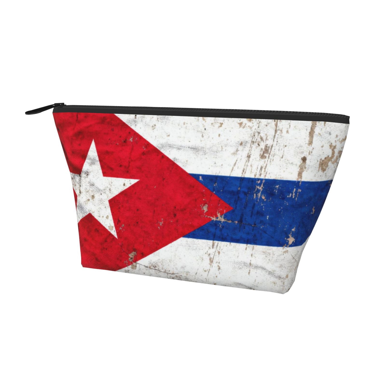 Cosmetic Bag For Women Grunge Cuban Flag Small Makeup Bag For Purse ...