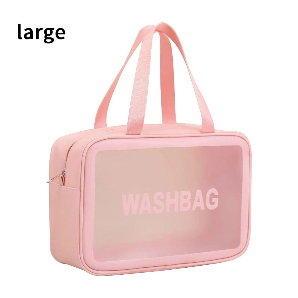 Cosmetic Bag Waterproof Makeup Pouch Travel Frosted Toiletry Wash Case ...