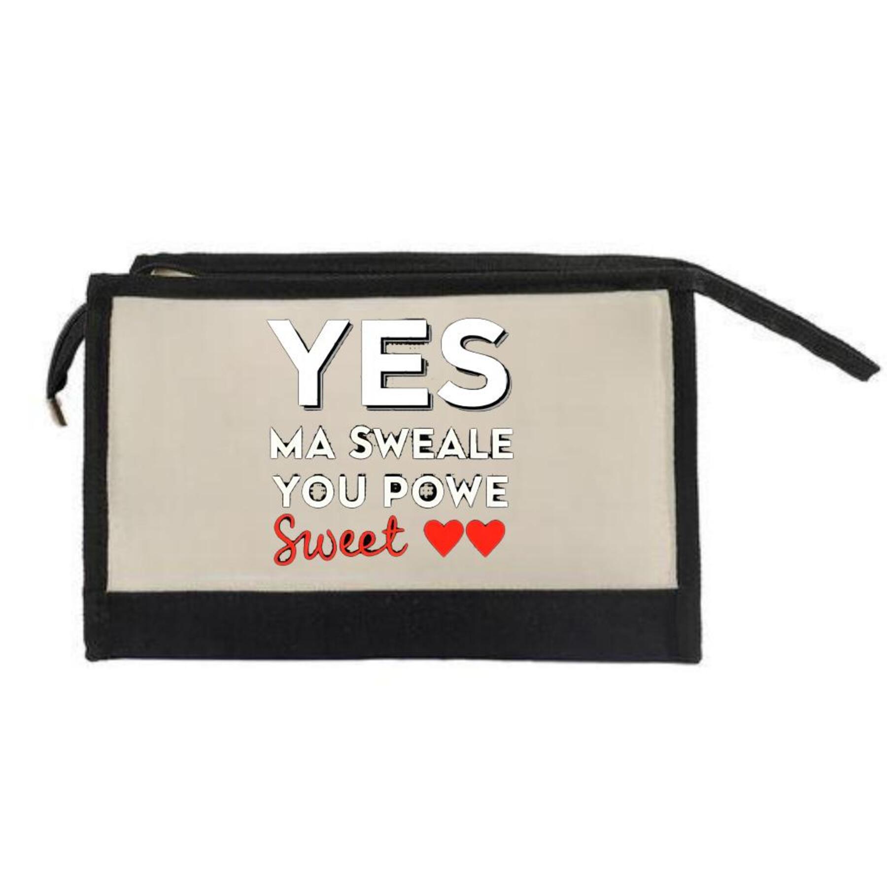 Cosmetic Canvas Pouch Bag - Stylish Black & White Zipper Makeup Bag ...