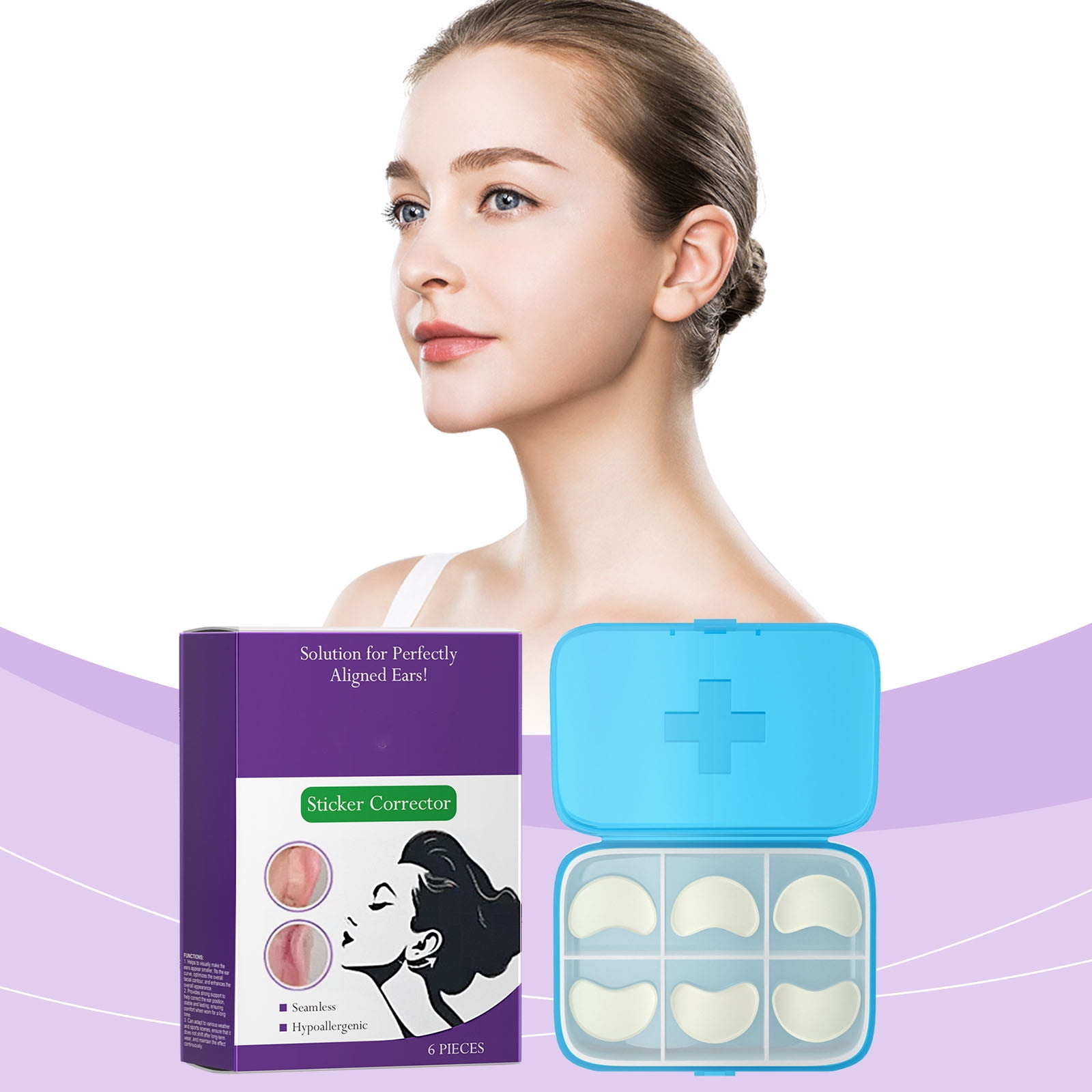 Cosmetic Ear Tape Stickers 6PCS Invisible Ear Corrector Patches Holds Ears Back For Aesthetic ...