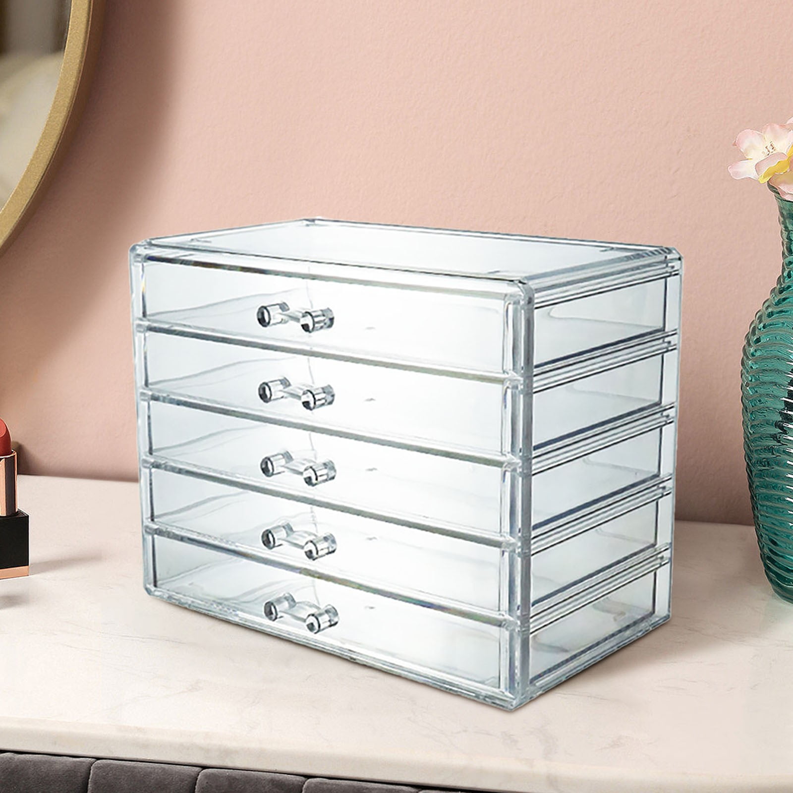 Cosmetic Makeup Organizer 5 Drawer Acrylic Storage For Cosmetics ...