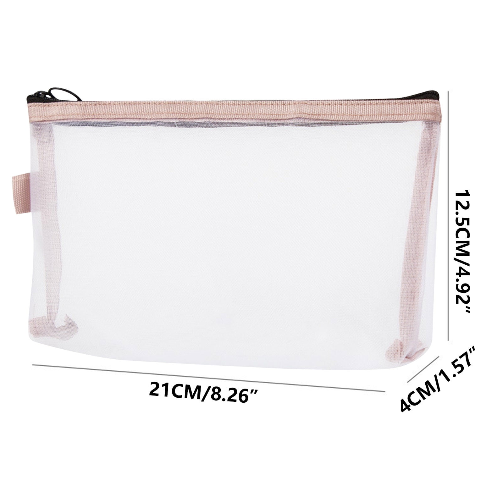 Cosmetic Mesh Storage Bag, Large Pink Zipper Bag Featuring Portable ...