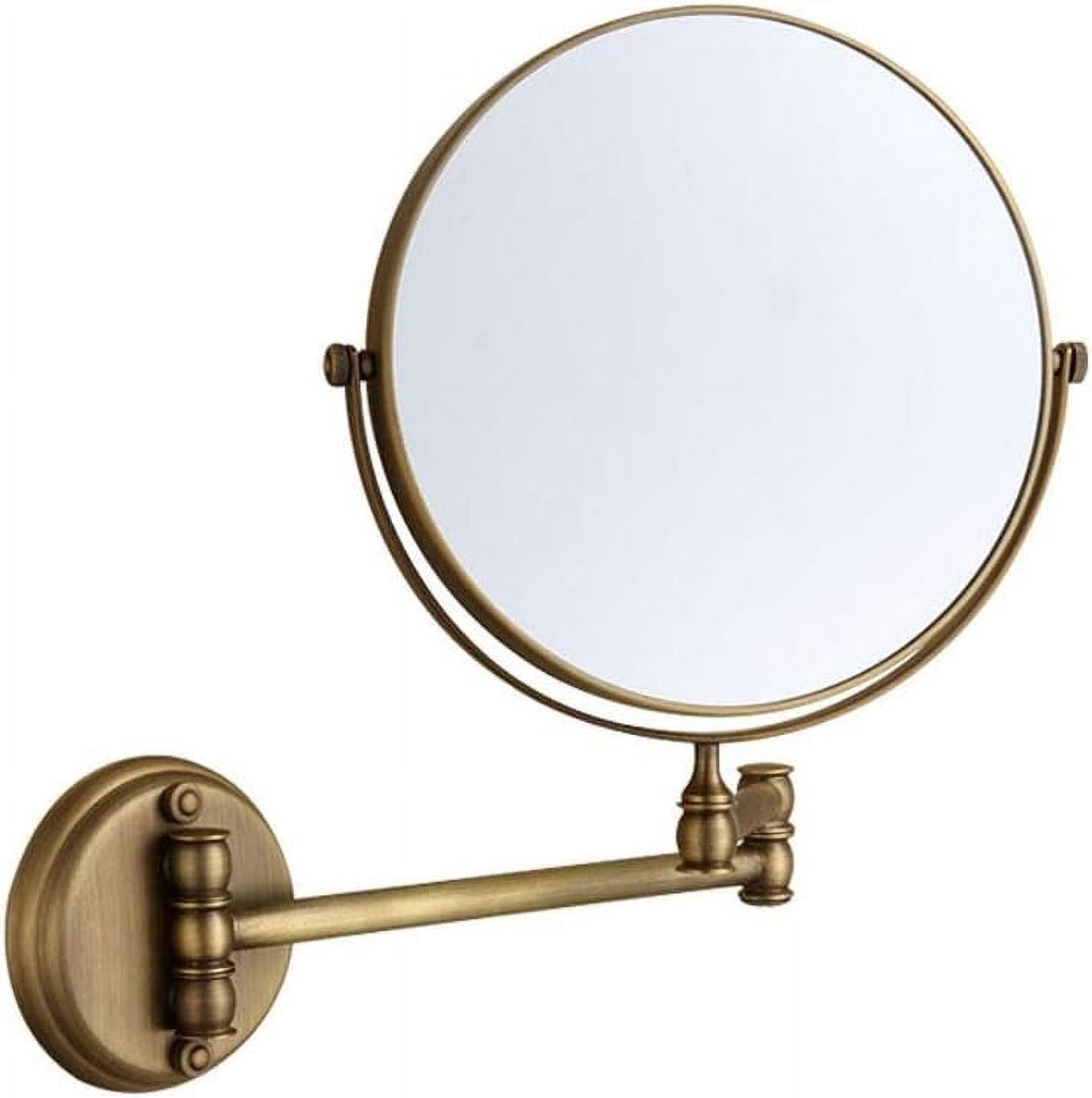 Cosmetic Mirror All Copper Foldable Wall-Mounted Mirror Bathroom Double ...