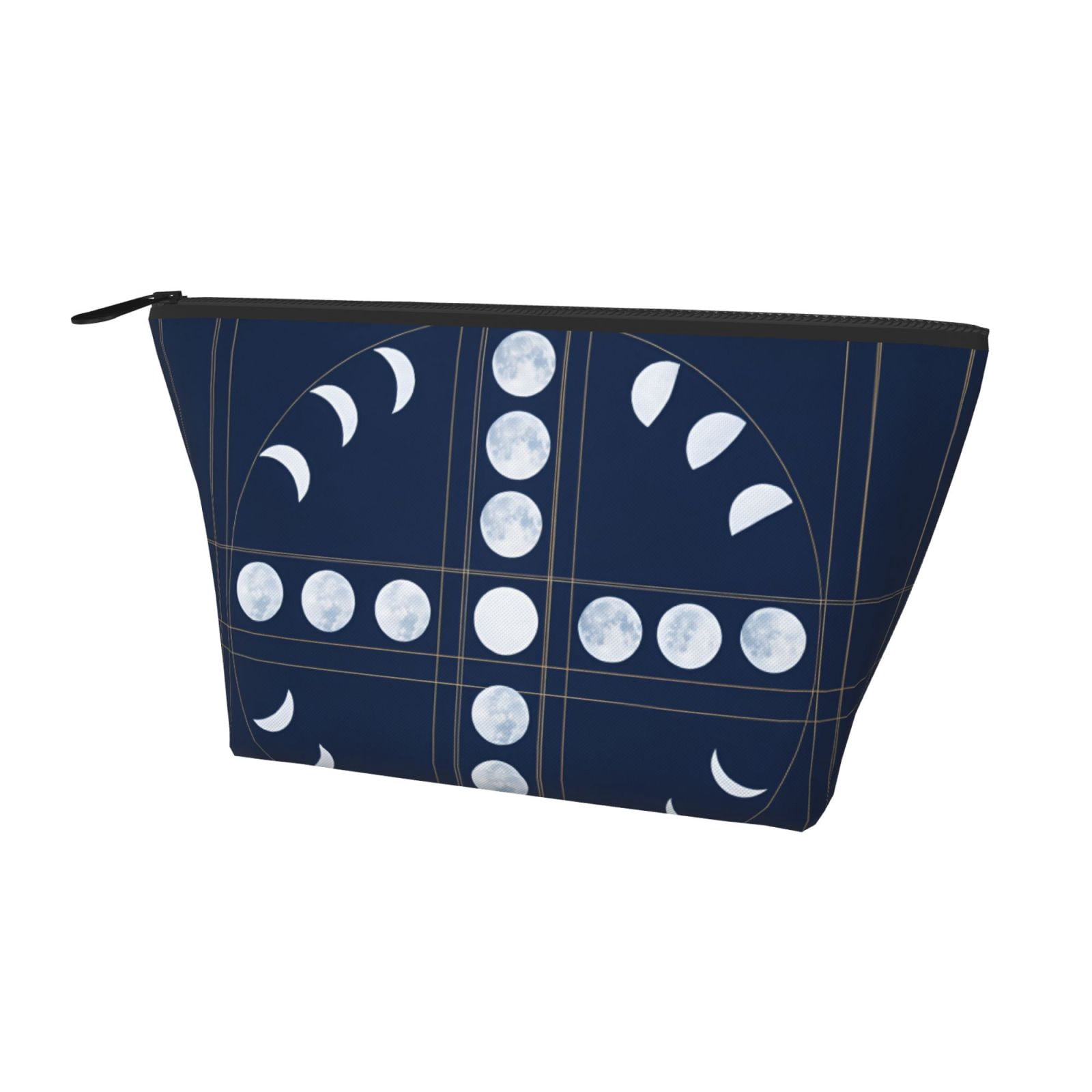 Cosmetic Pouch Bag For Women Moon Phase Pattern Trapezoid Travel Makeup ...