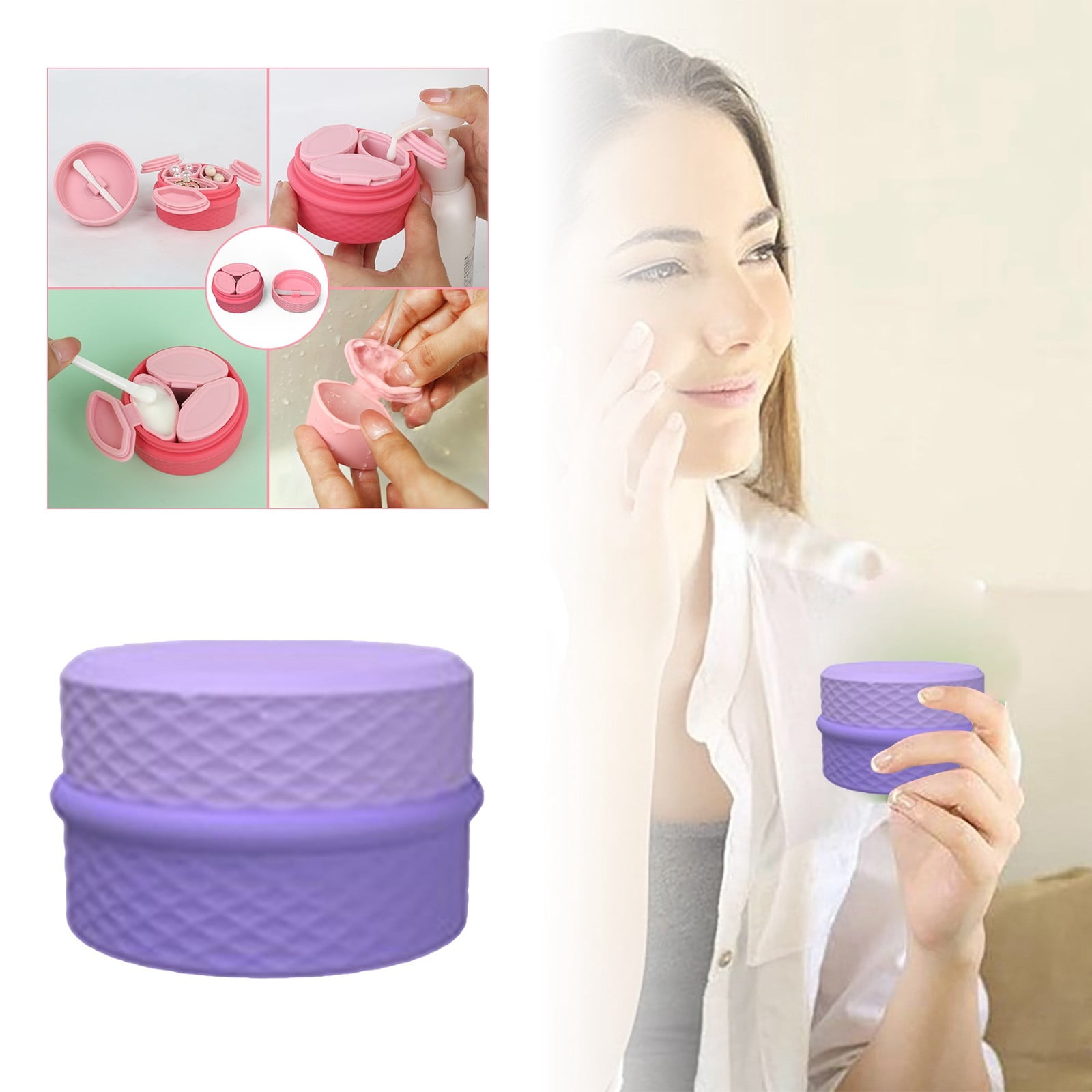 Cosmetic Storage Face Refillable Powder Jar Vacuum Moisturizing Jar ...