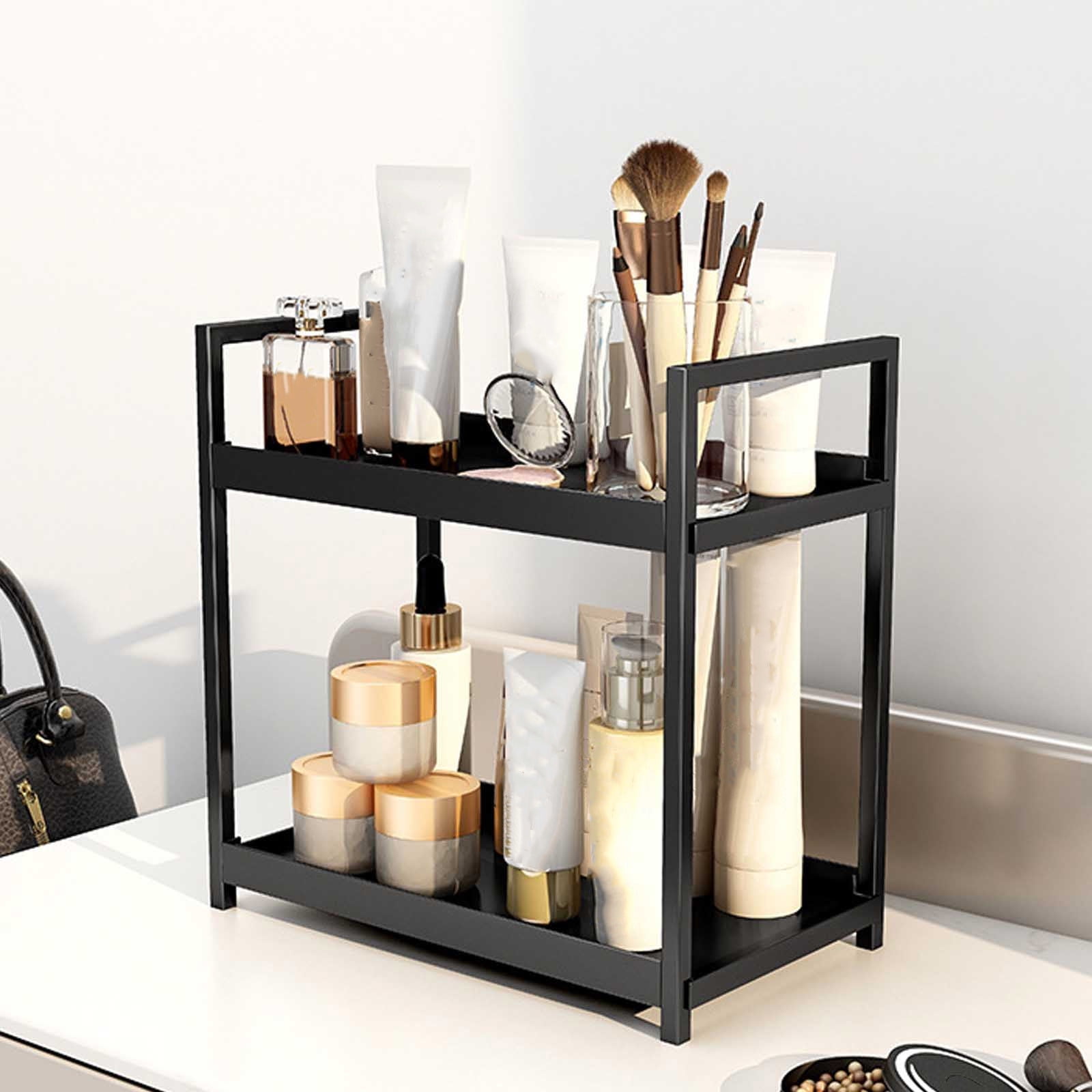 Cosmetic Storage Rack,Metal Bathroom Countertop Organizer Shelf -2 Tier ...