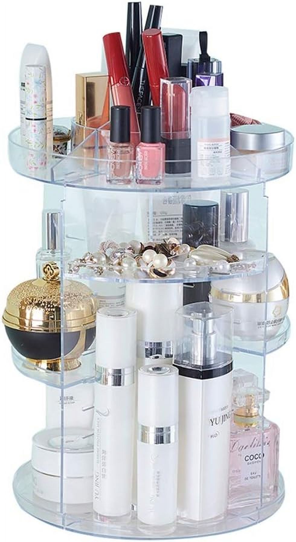 Cosmetic Storage Tower, Multifunctional Beauty Shelf With Large ...
