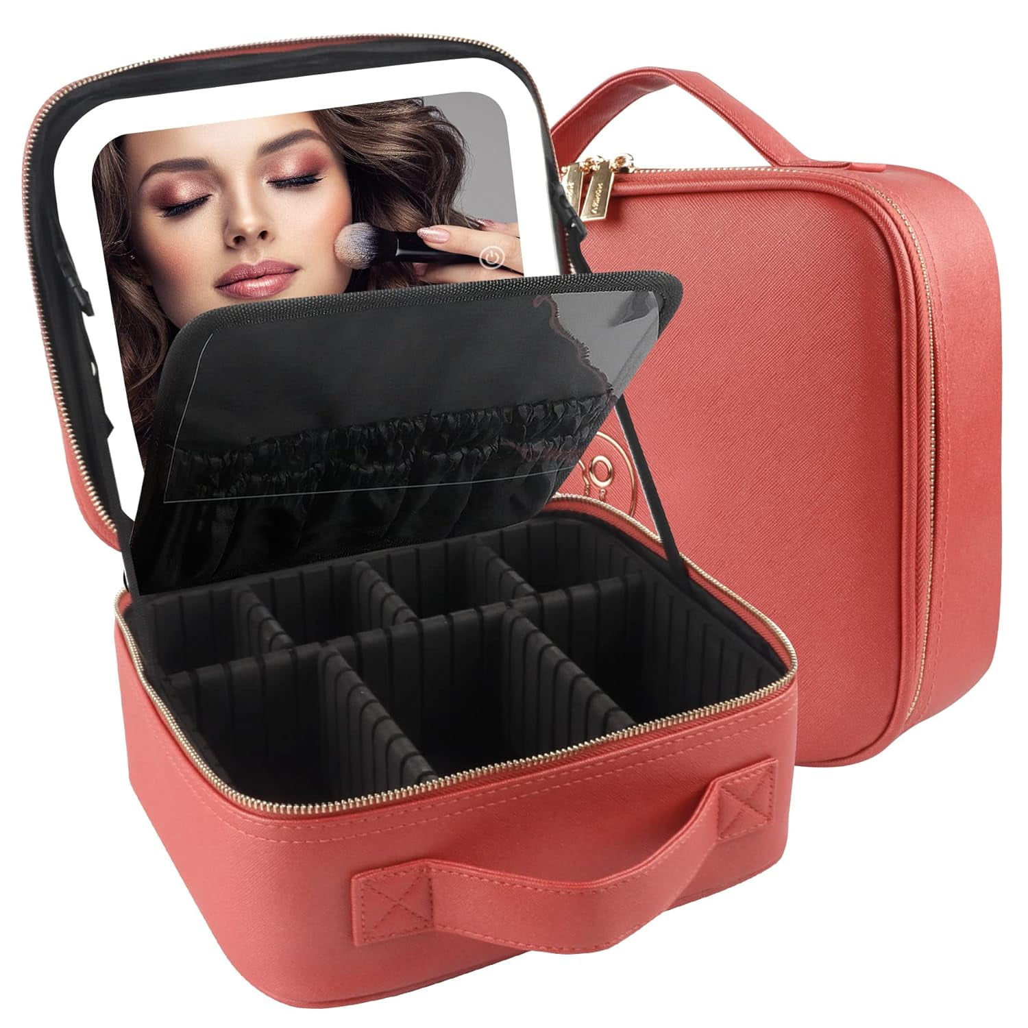 Cosmetic Travel Train Case with Lighted Mirror 3 Color Options Bag ...