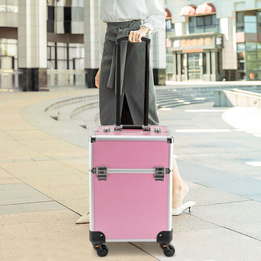 Cosmetic Trolley Rolling Makeup Train Case Professional Makeup Storage ...