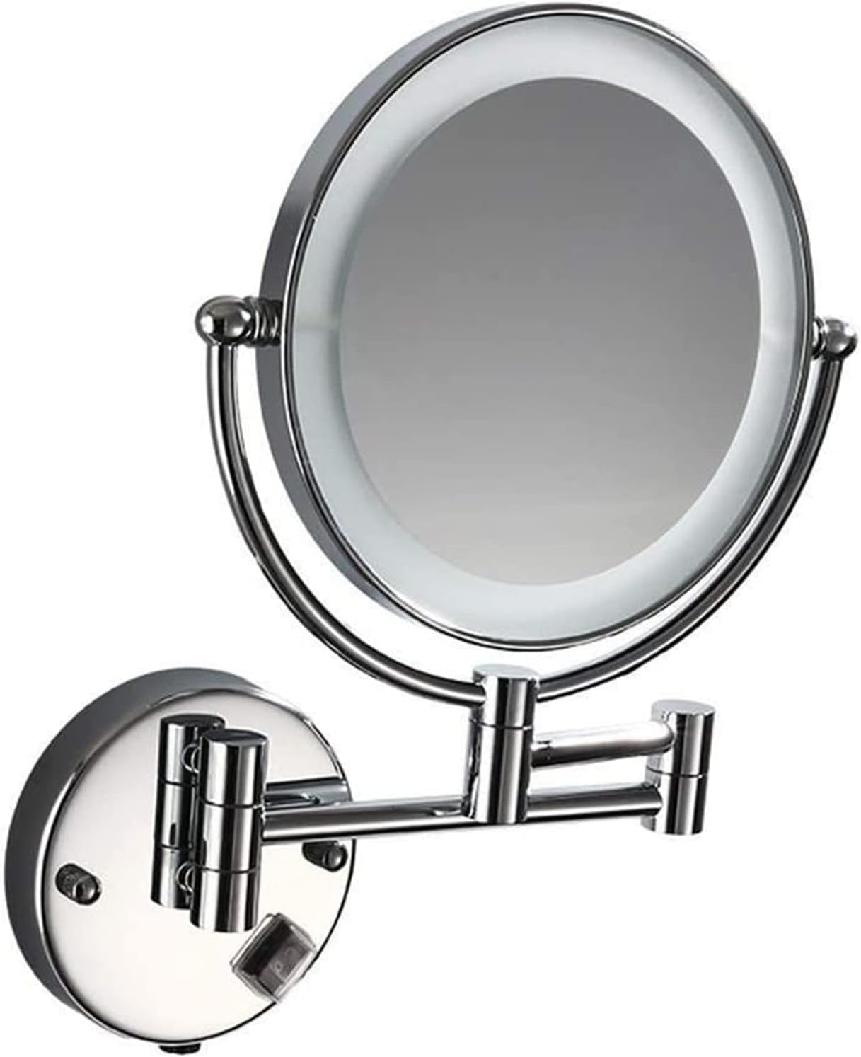 Cosmetic Vanity Mirror Plug Type LED 8 Inch Makeup Mirror Silver Double ...