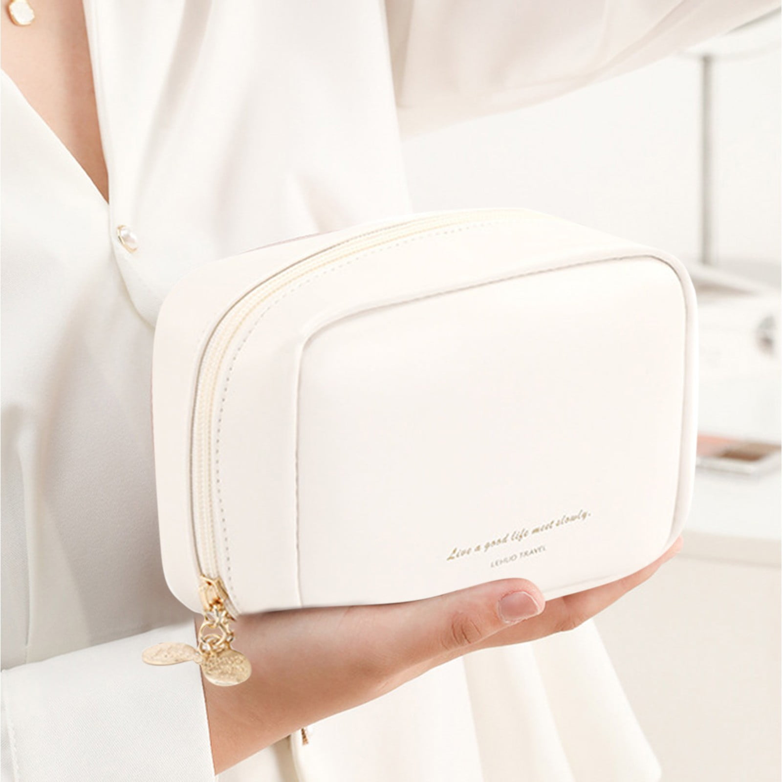 CosmeticBag, Travel Makeup Bag Cosmetic Bags For Women And Girls PU Leather Make Up Organizer ...