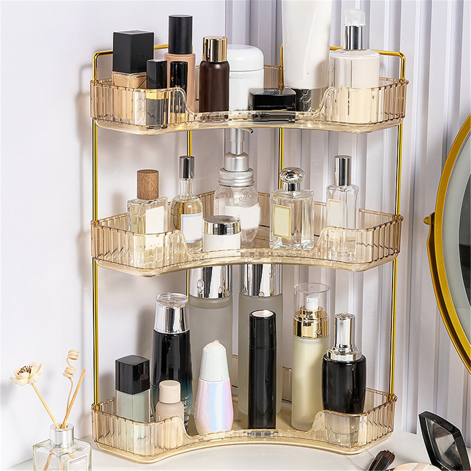 CosmeticCases, Corner Bathroom Counter Organizer Countertop Perfume ...