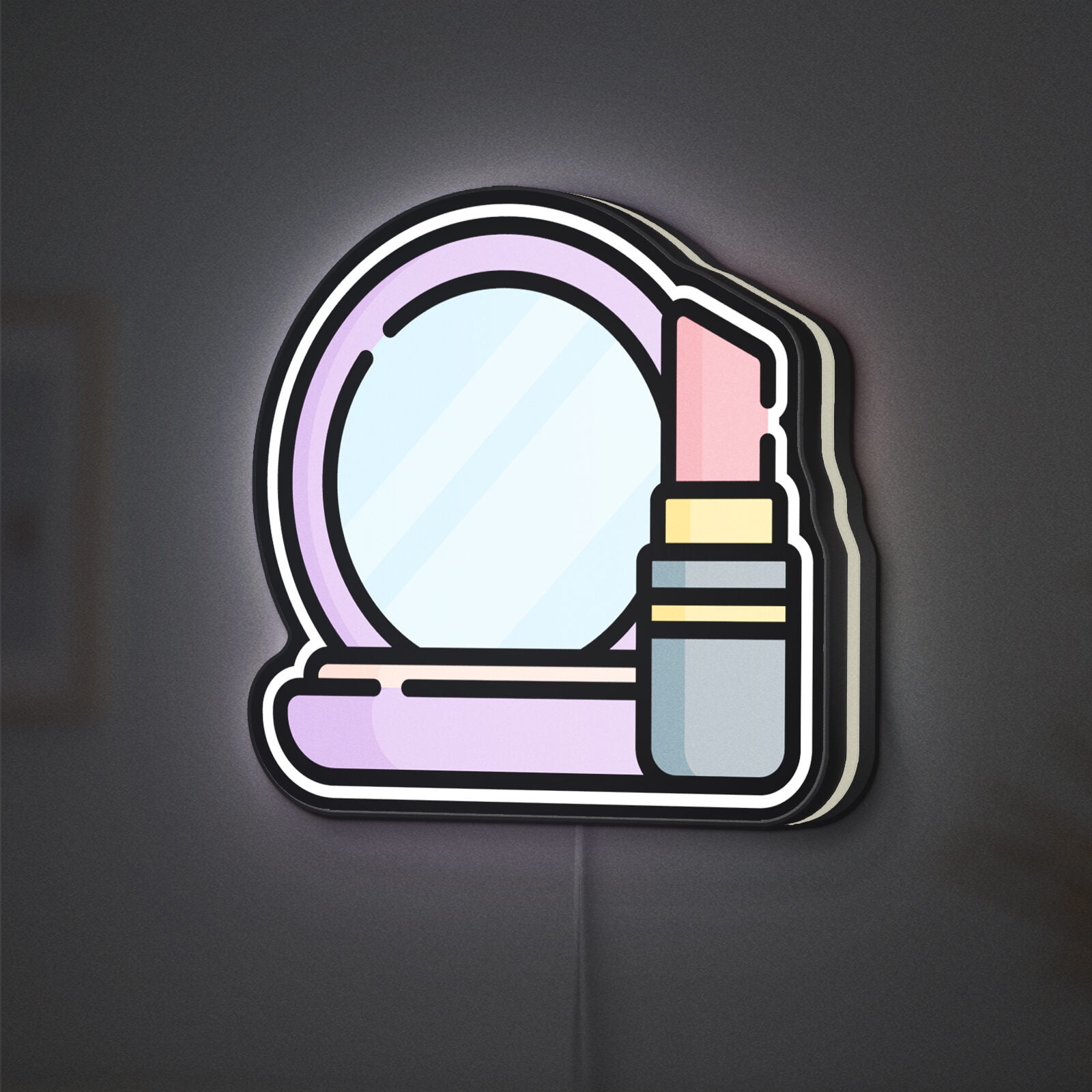 Cosmetics 3D Novelty Light Box, Lipstick and Mirror Design Lamp for ...