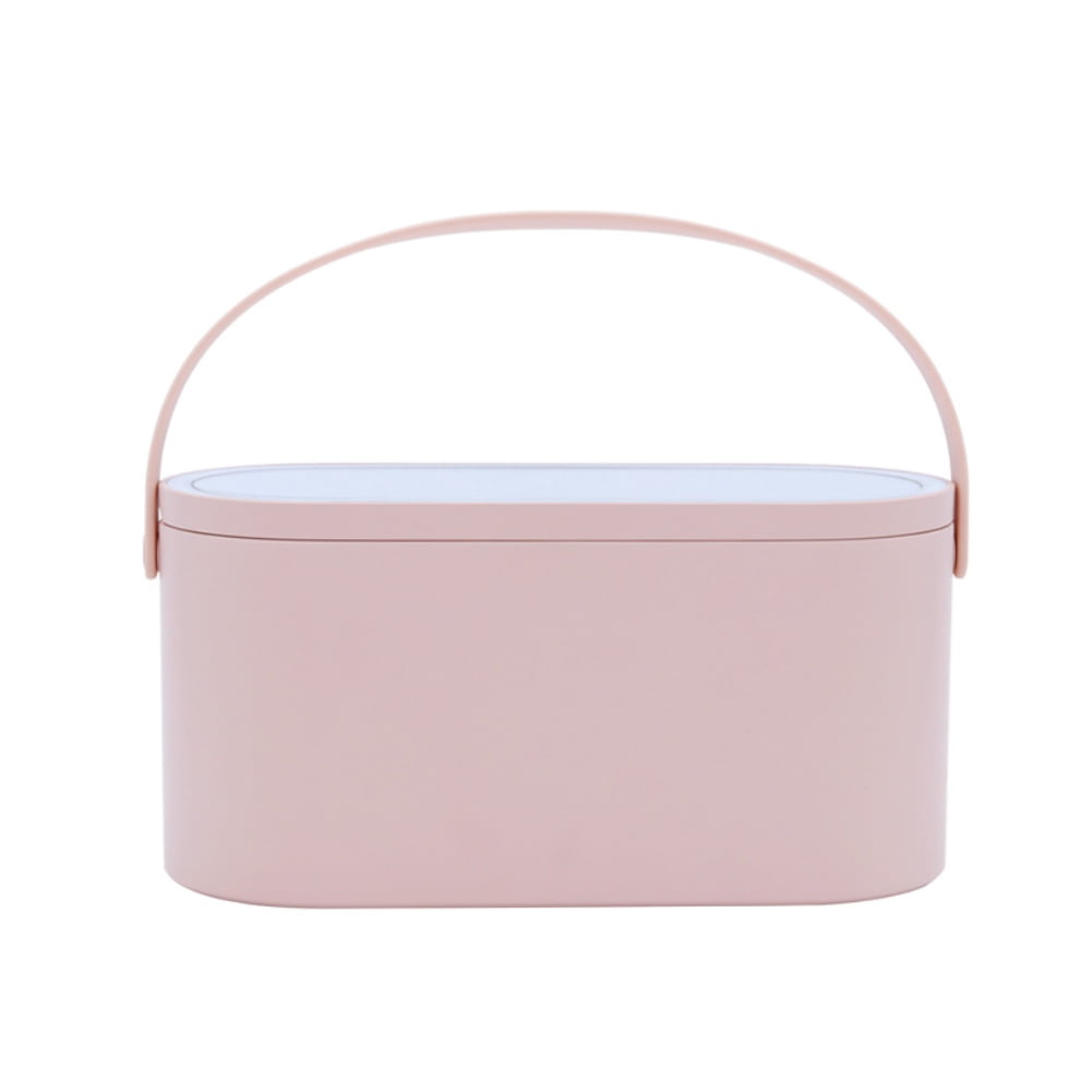 Cosmetics Box Portable Makeup Box with Mirror LED Lights Storage ...