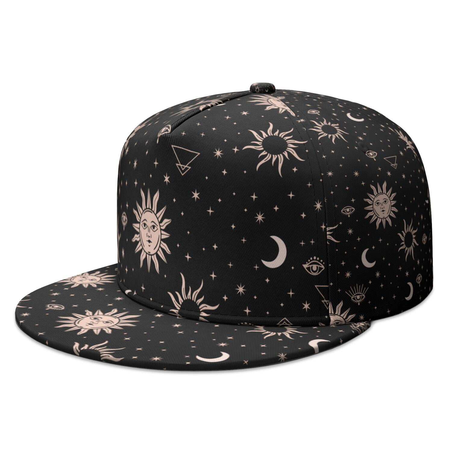 Cosmic Art Lunar Flat Brim Snapback Hat - Steampunk Dark Celestial ...