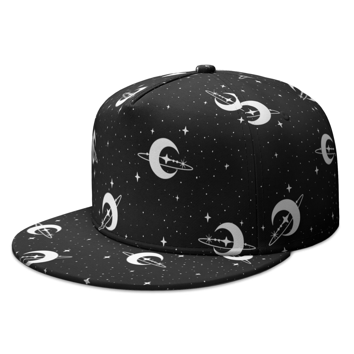 Cosmic Art Lunar Flat Brim Snapback Hat - Steampunk Dark Celestial ...