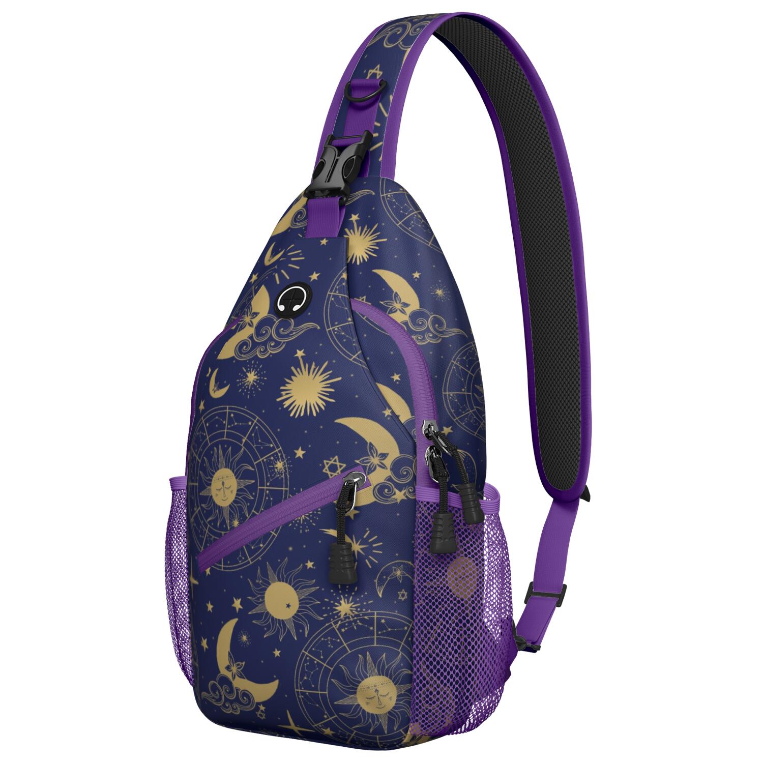 Cosmic Astrology Sling Backpack Gothic Celestial Sun Moon Starry Night ...