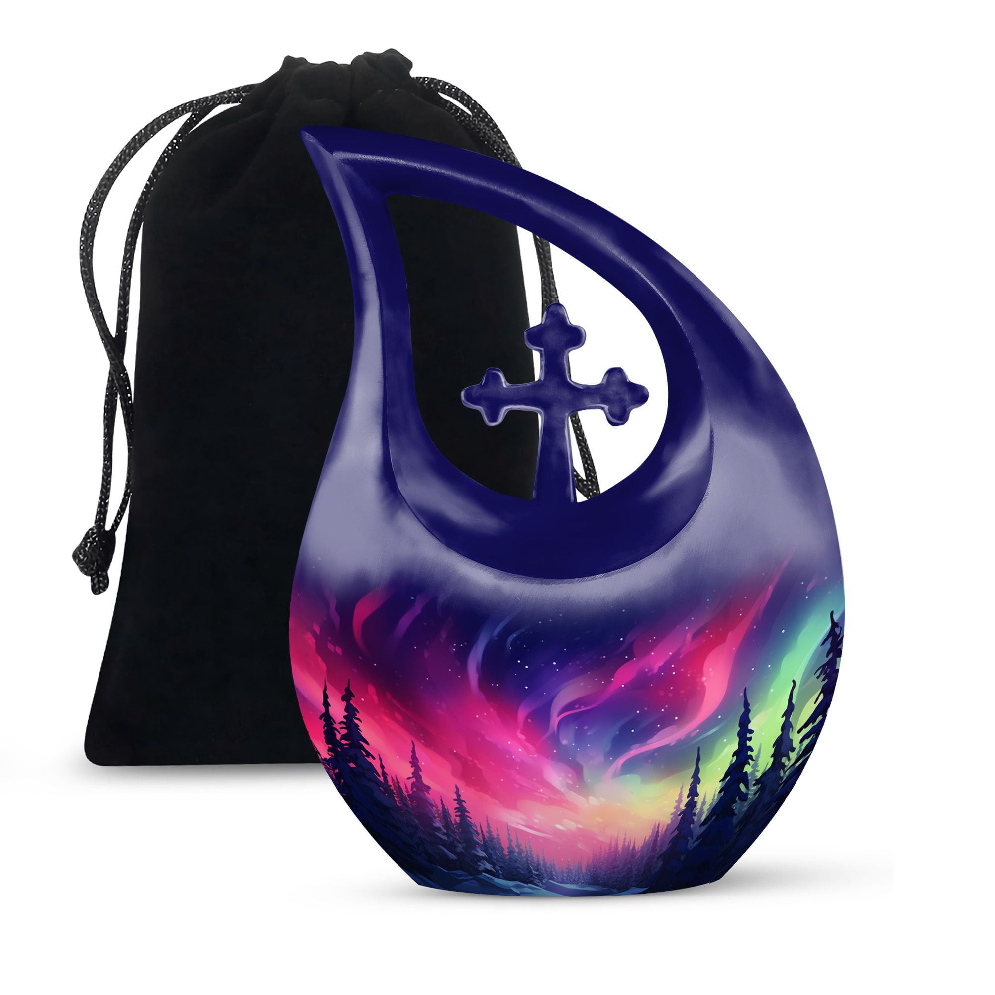 Cosmic Blaze Snowy Pines Urn - Cremation Urns For Human Ashes - Urns ...