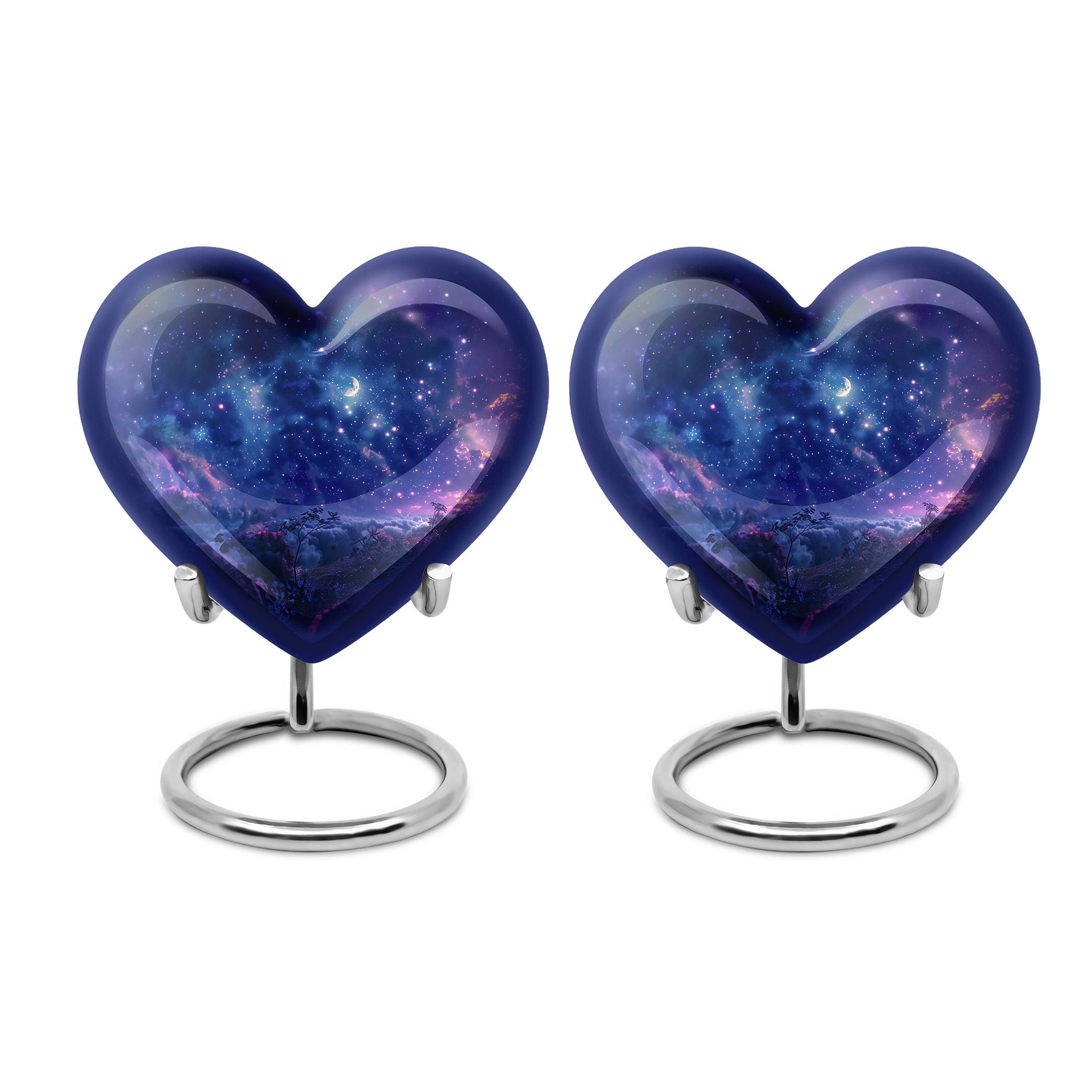 Cosmic Blossom Heart Shaped Urns For Ashes Mini - Human Remain Urns ...