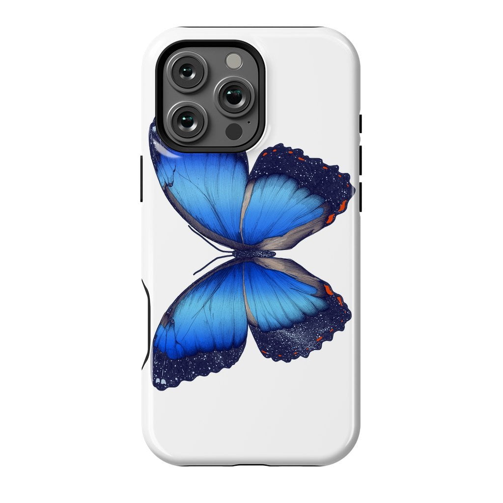 Cosmic Blue Butterfly Fantasy Art For iPhone 11 to 17 Pro Max ...