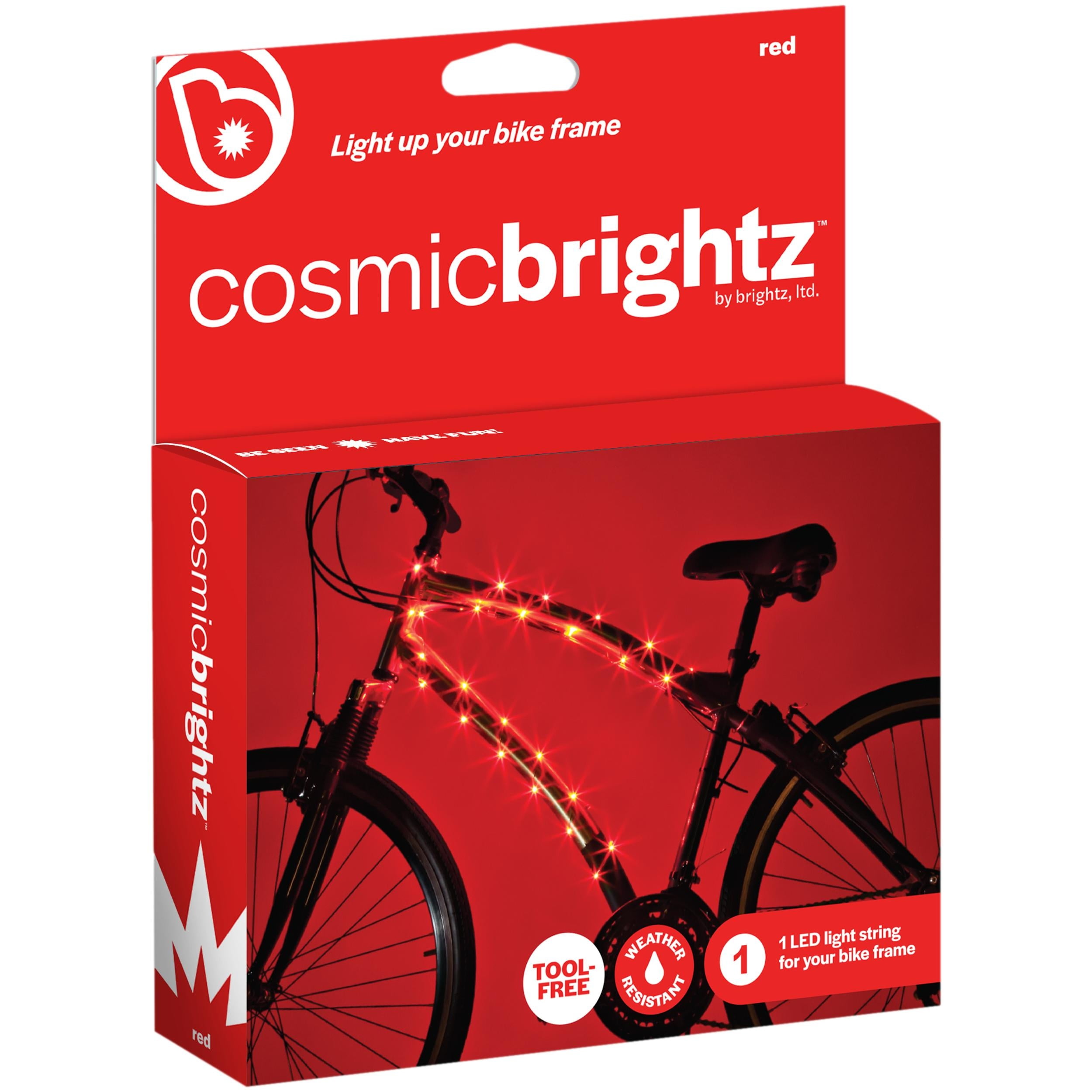 Brightz CosmicBrightz LED Bike Frame Lights, 6.5 ft Rope Light, Red ...