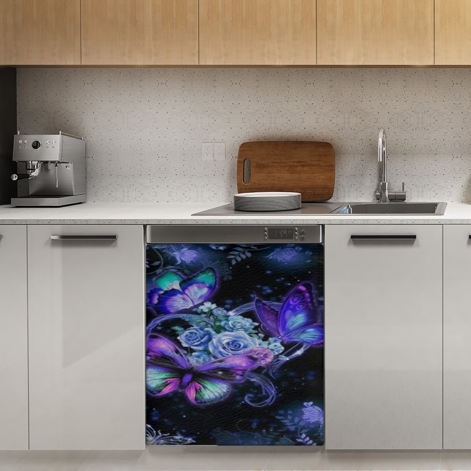 Cosmic Butterfly Dishwasher Magnet Cover Decorative Sticker for Home ...