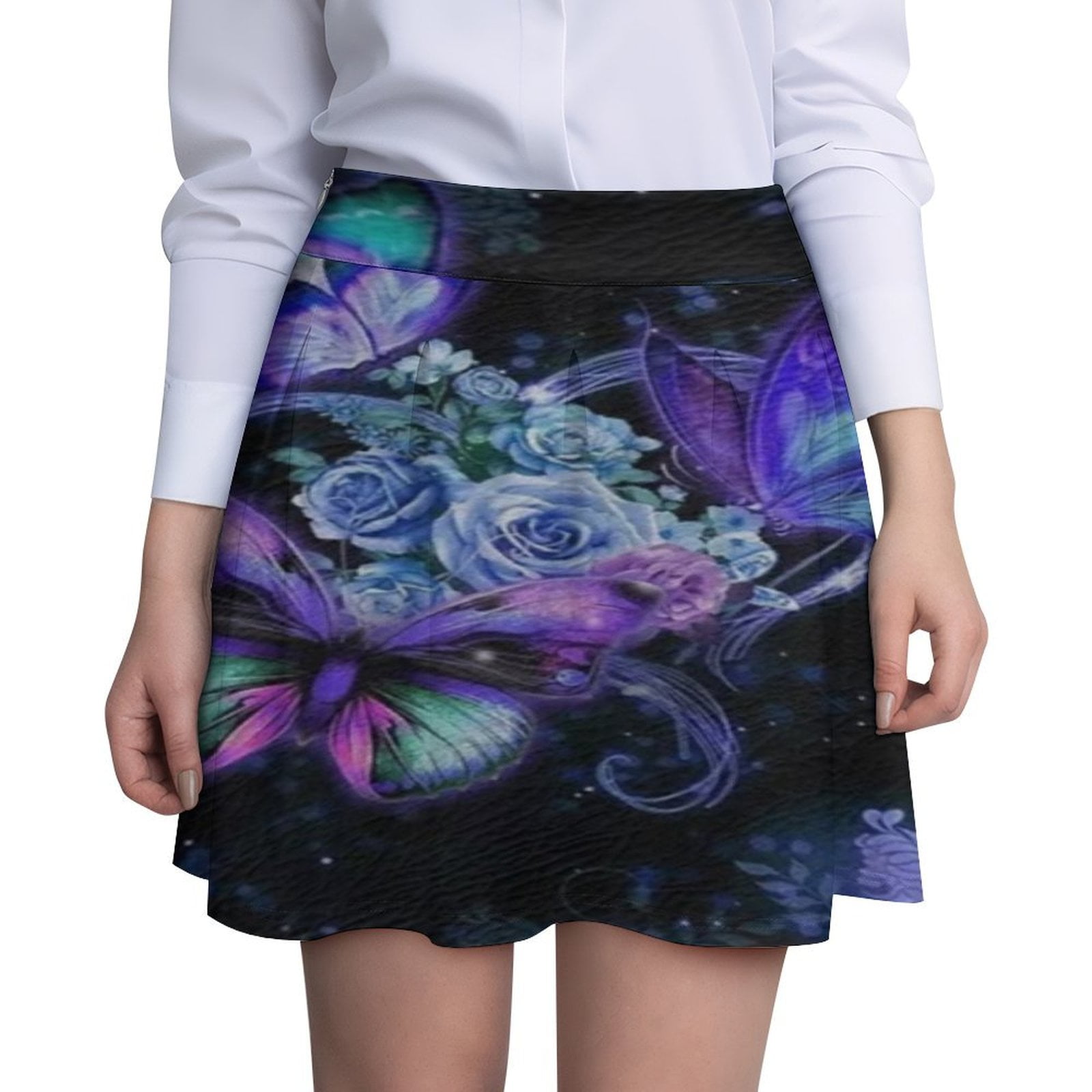 Cosmic Butterfly Women's Casual Mini Skirt Invisible Zipper Summer ...