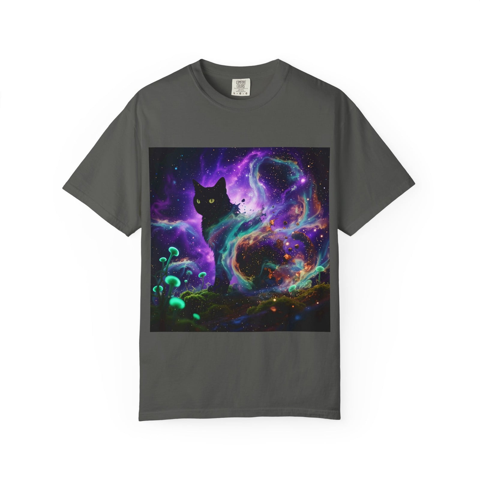 Cosmic Cat Witchy Aesthetic Galaxy Stars Fungi Celestial Wizard T-shirt ...