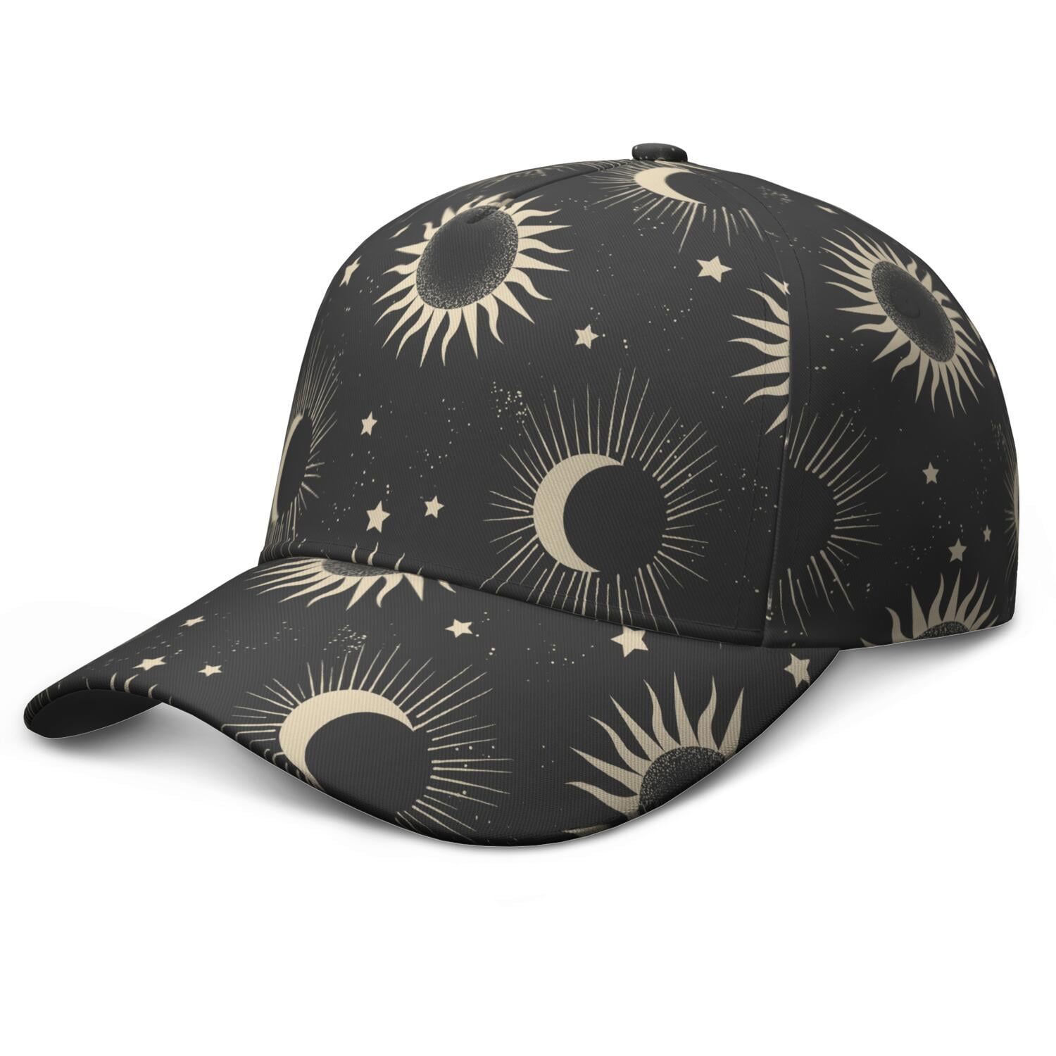 Cosmic Celestial Baseball Cap - Gothic Sun Moon Star Print Adjustable ...