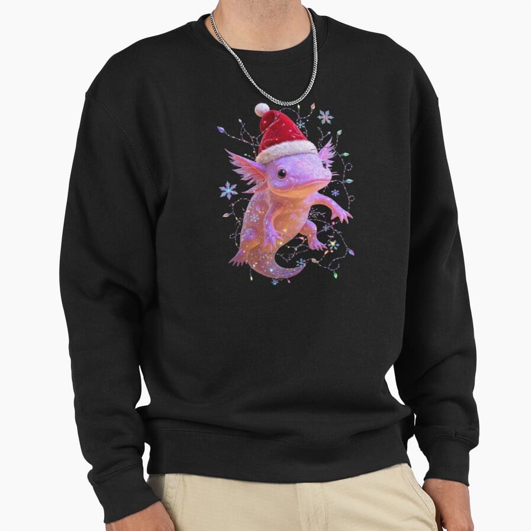 Cosmic Christmas Axolotl Psychedelic Lights Graphic Unisex Sweatshirt ...