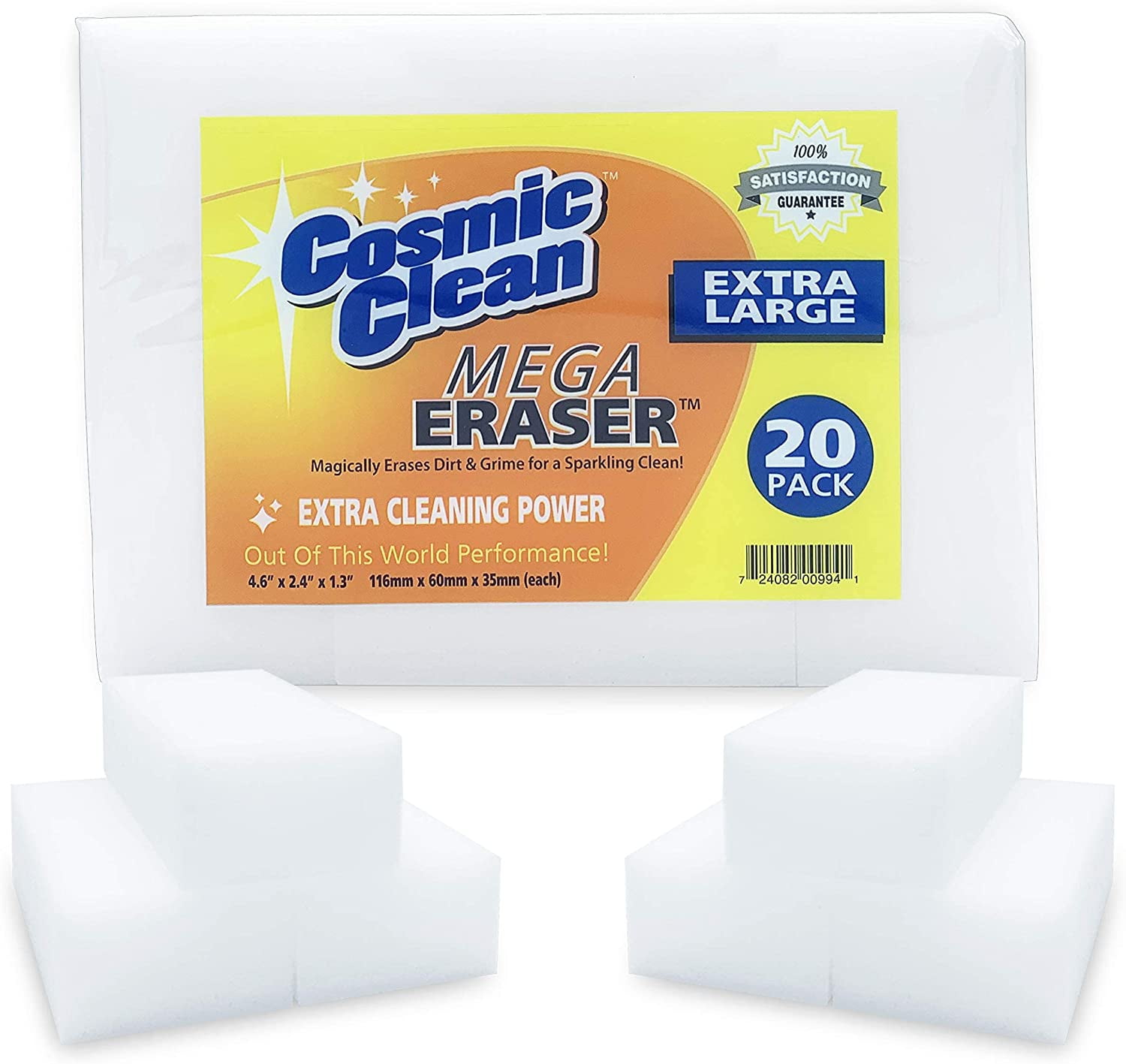Cosmic Clean 20 Pack Mega Eraser | 20 Extra Large Mega Erasers for ...