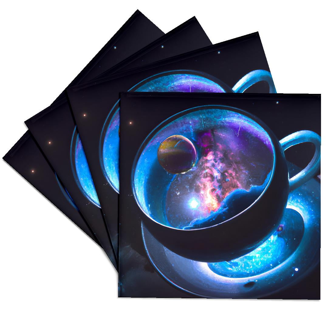 3drose, Cosmic Coffee Cup with Galaxy in Outer Space, Set of 4 Ceramic ...