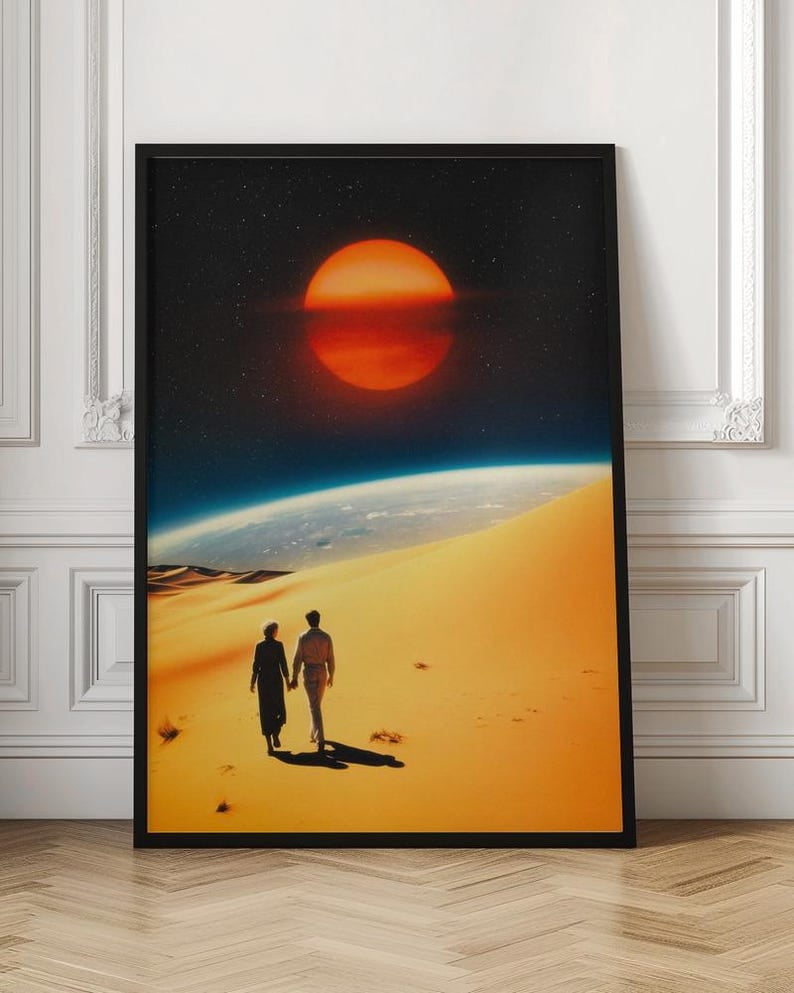 Cosmic Connection Retro Futurism Art Vintage Nasa Collage Art Design ...