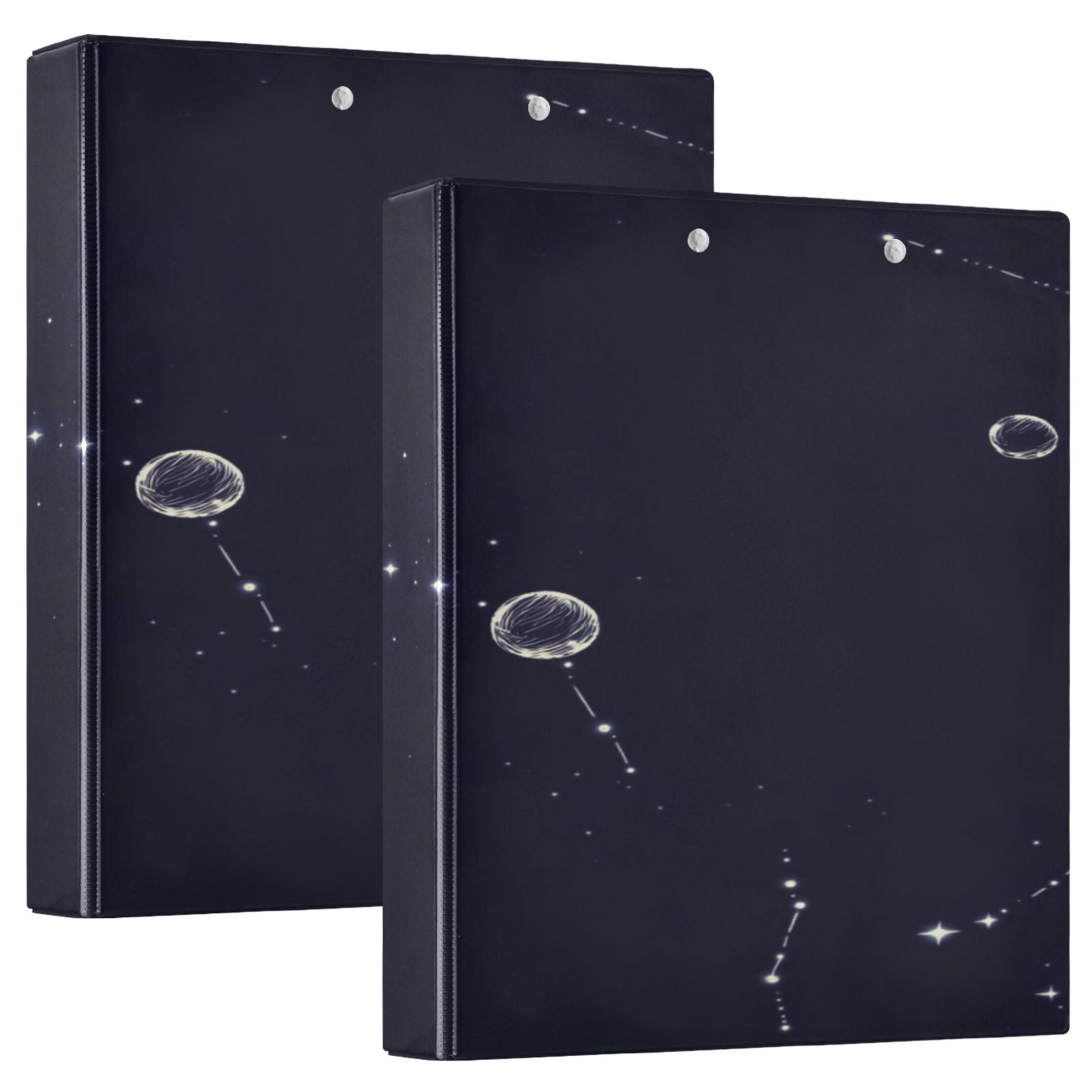 Cosmic Constellations 12.4x10.6in PVC Round Ring Binder, D-Ring 3-Hole ...