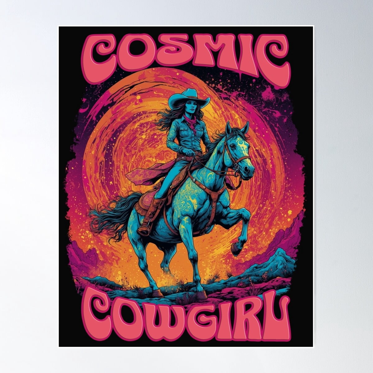 Cosmic Cowgirl Poster, 12x18 UNFRAMED - Walmart.com