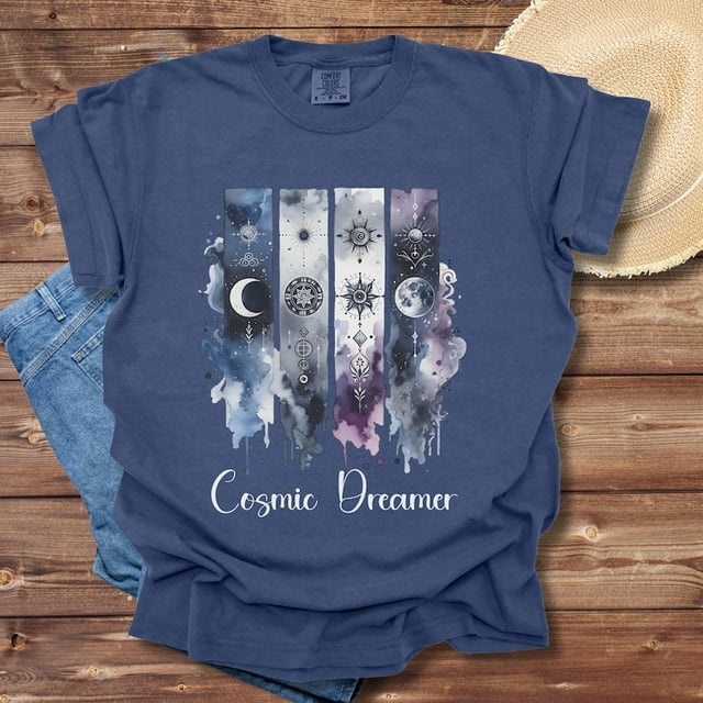 Cosmic Dreamer Brush Stroke T-shirt, Galaxy Astronaut Tee, Space Lover ...