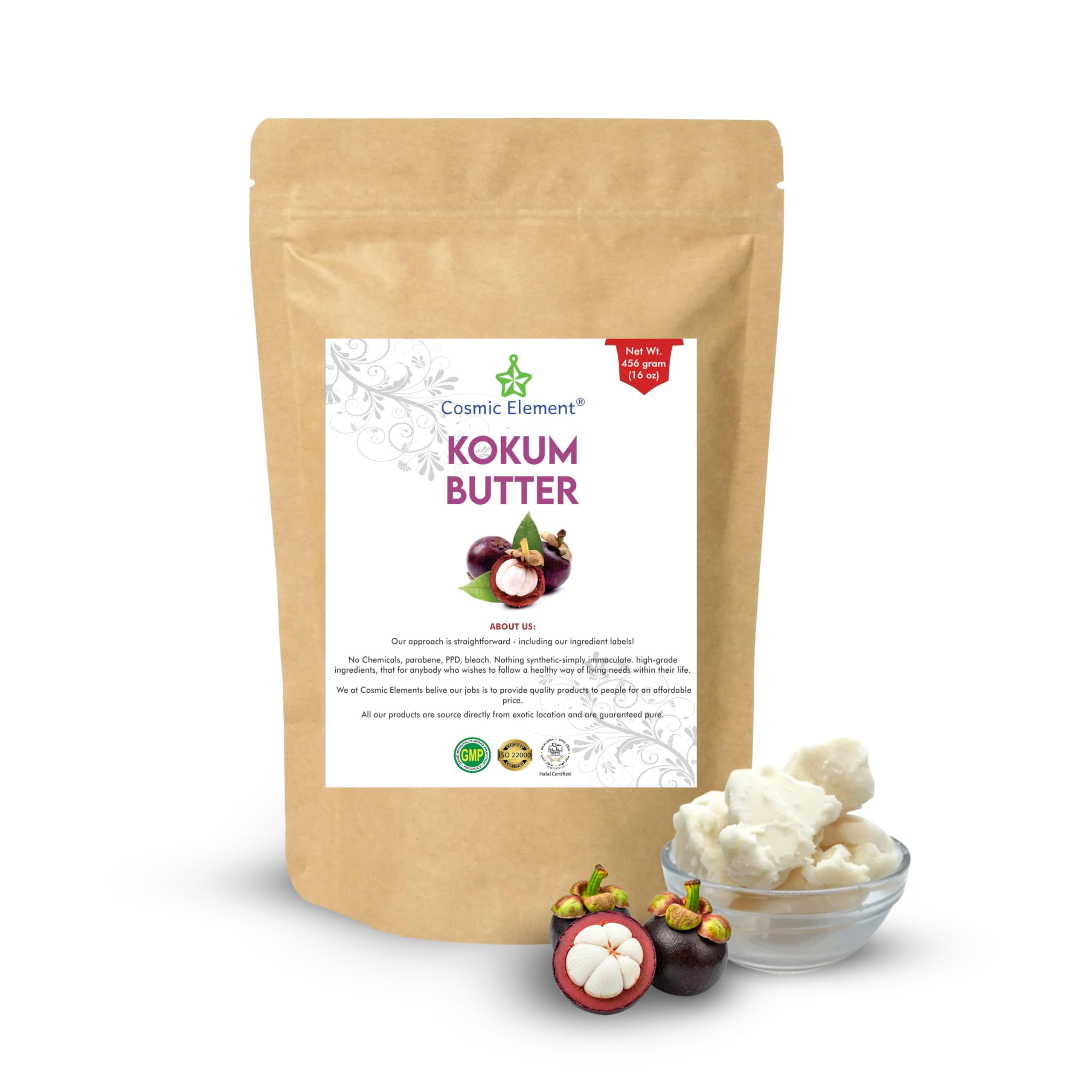 Cosmic Element Raw Organic XEF1 Kokum Butter - Light, Firm Butter for ...