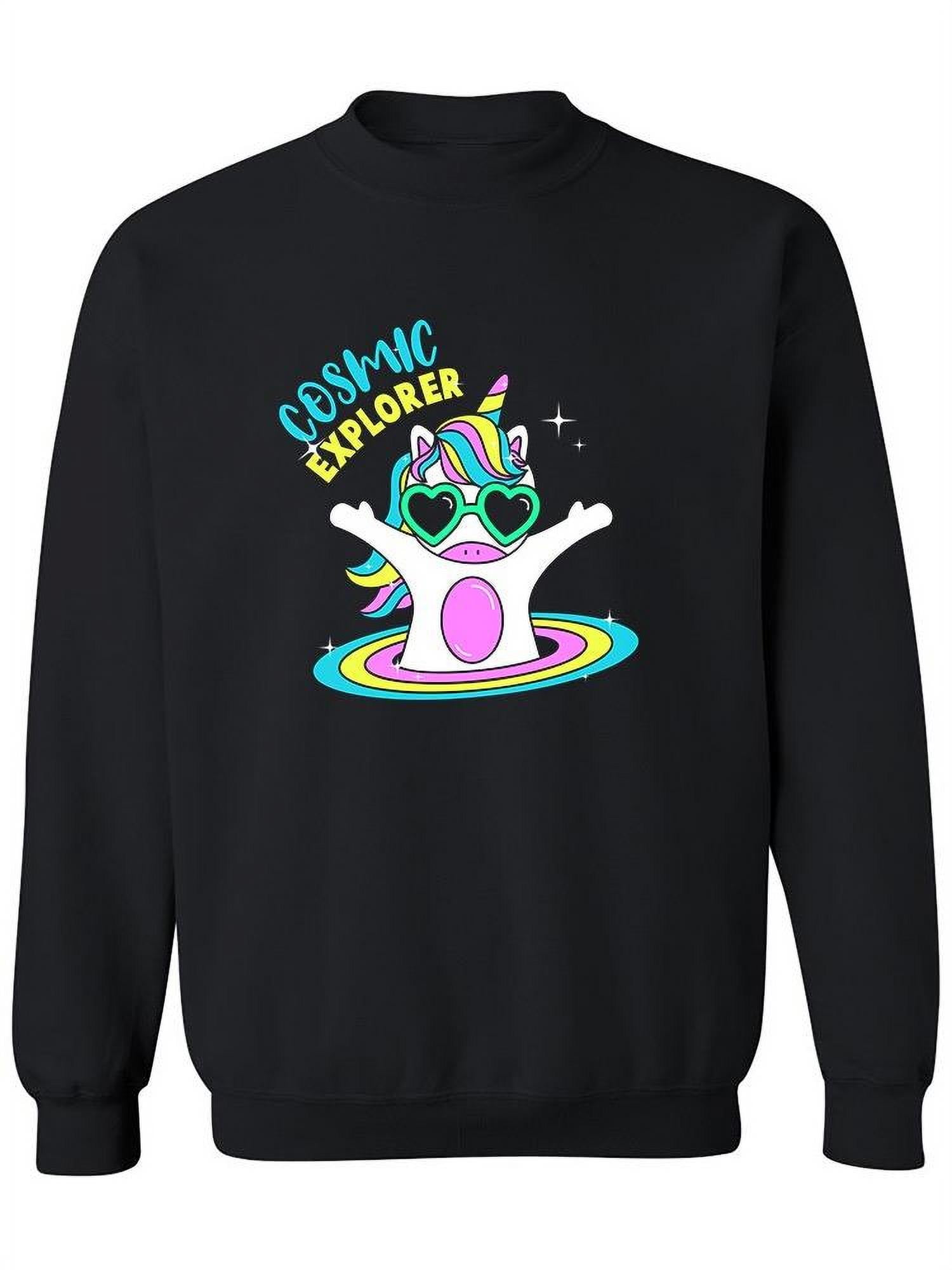 Cosmic Explorer Rainbow Unicorn Sweatshirt Women -Image by Shutterstock ...