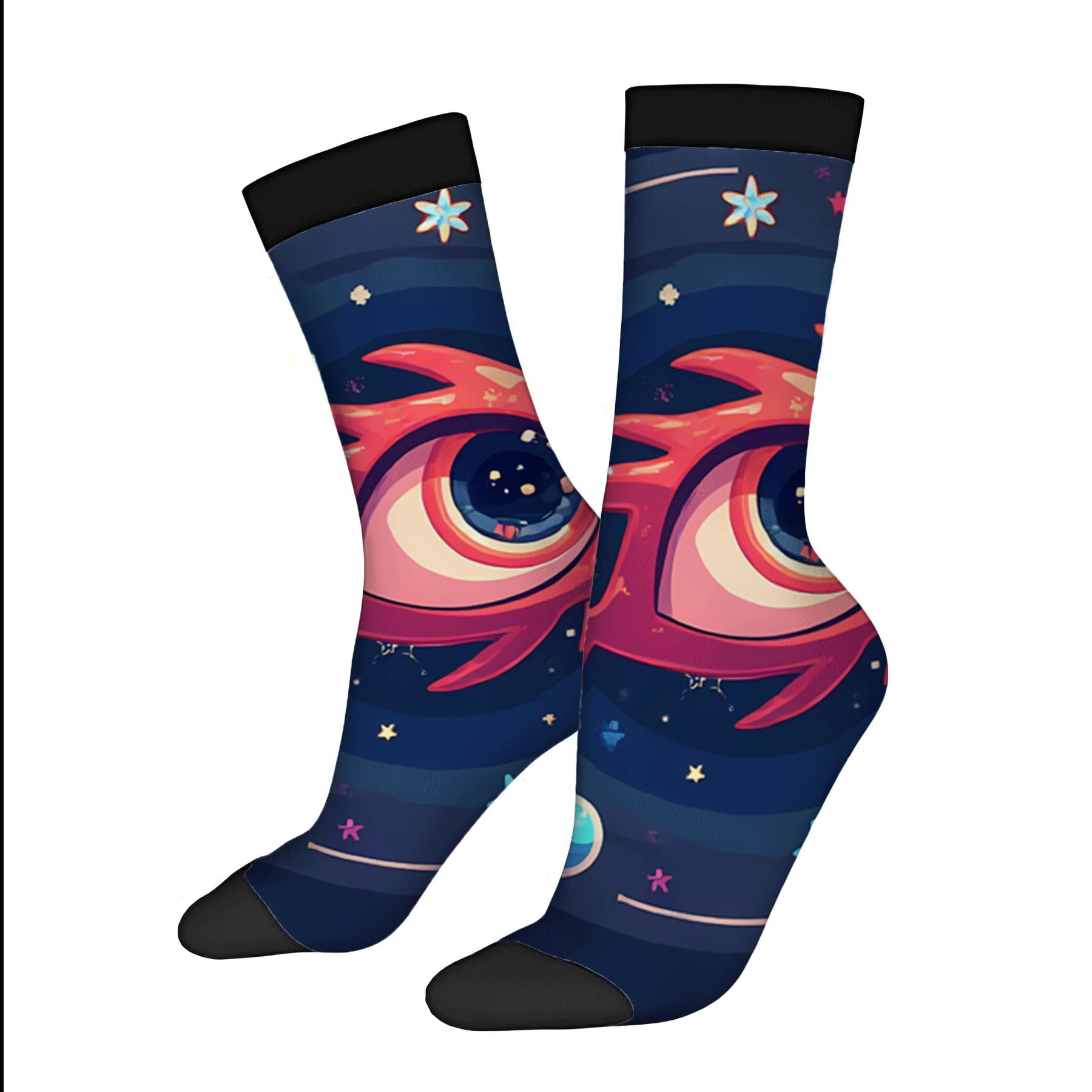 Cosmic Eye Design Socks 2 Pairs of Unisex Trendy Socks with Vibrant ...