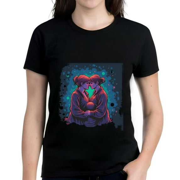 Cosmic Eye Pattern Women's Cotton Short Sleeve T-Shirt - Vibrant Purple ...