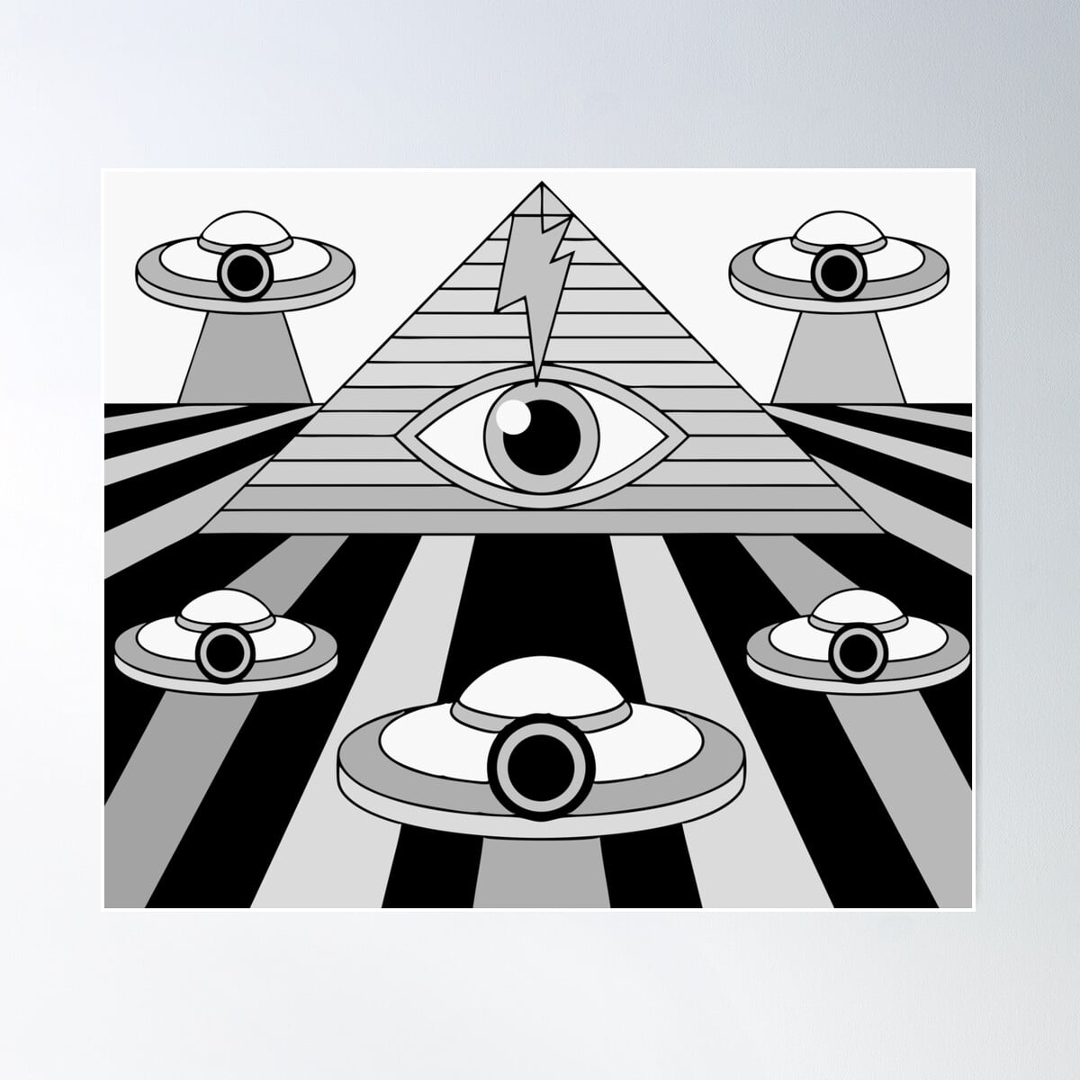 Cosmic Eye Ufo Watchers Poster Wall Art, Modern Wall Decor For Living ...