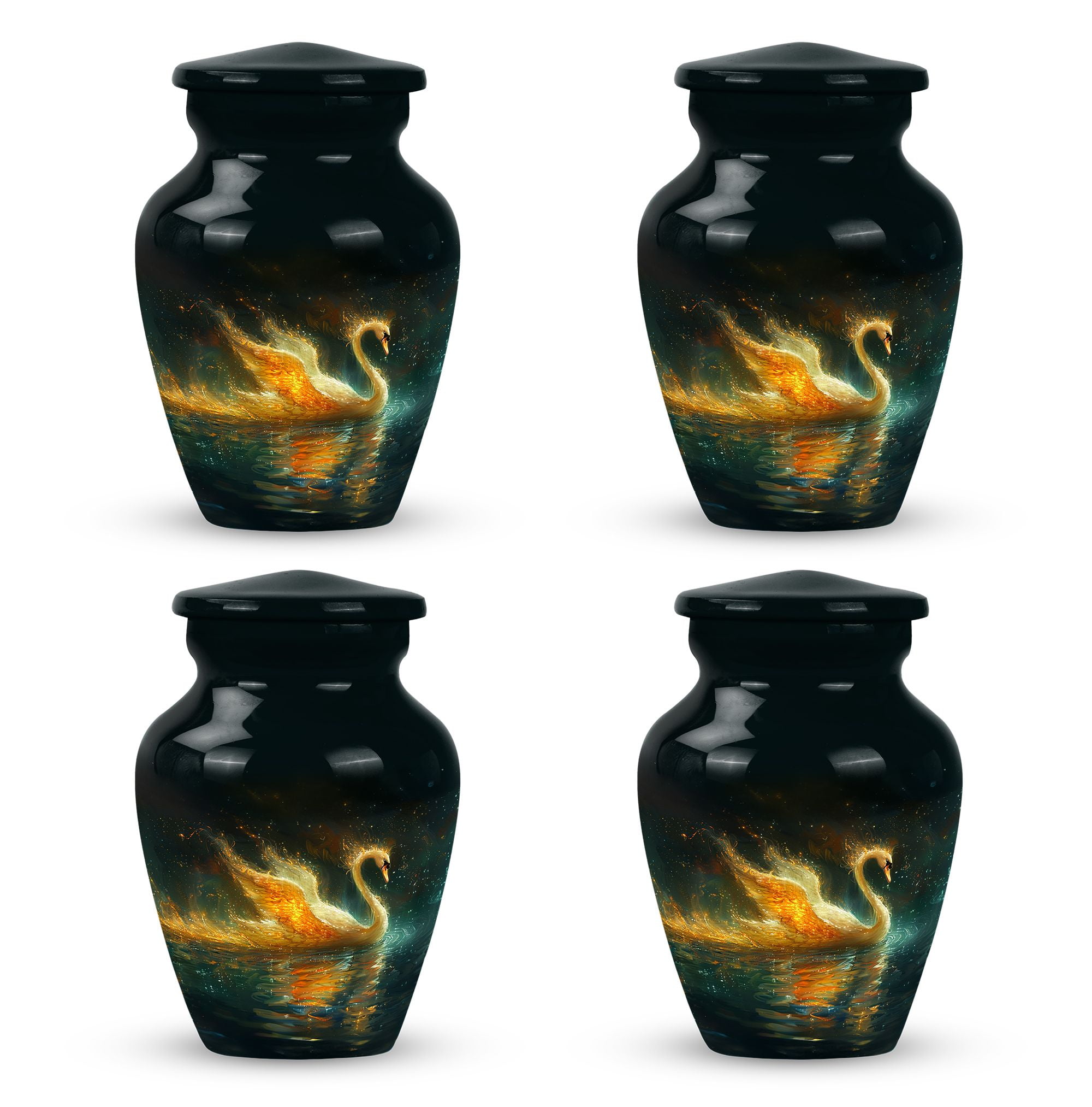 Cosmic Fire Swan - Small Urns For Ashes Adult Female - Decorative Small ...